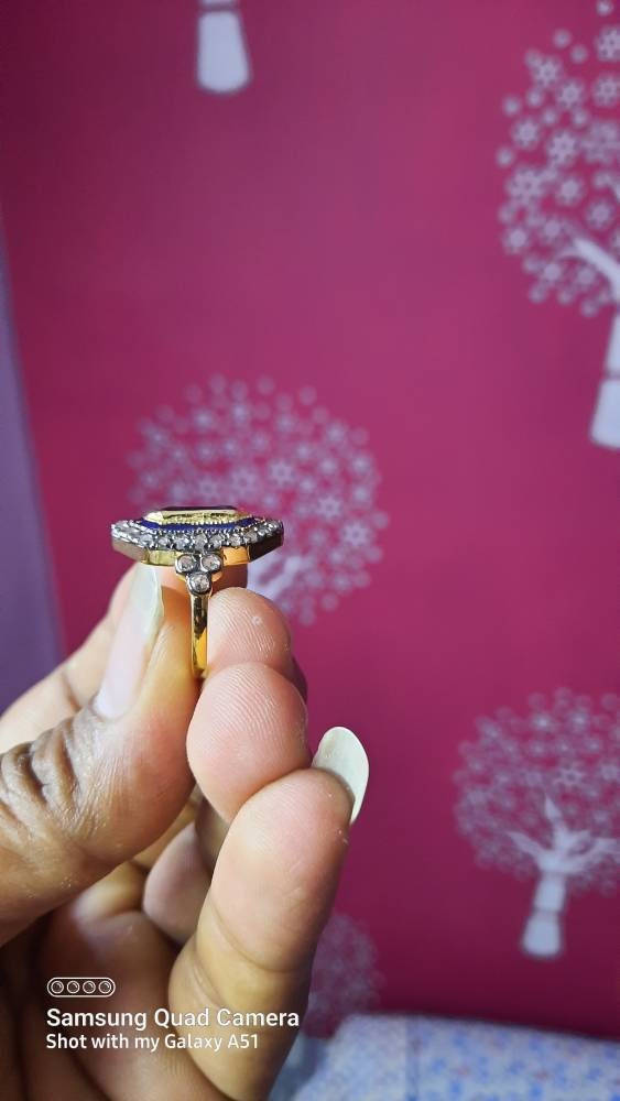 Wedding Special Ring With Natural Victorian Diamond, 925 Sterling ...