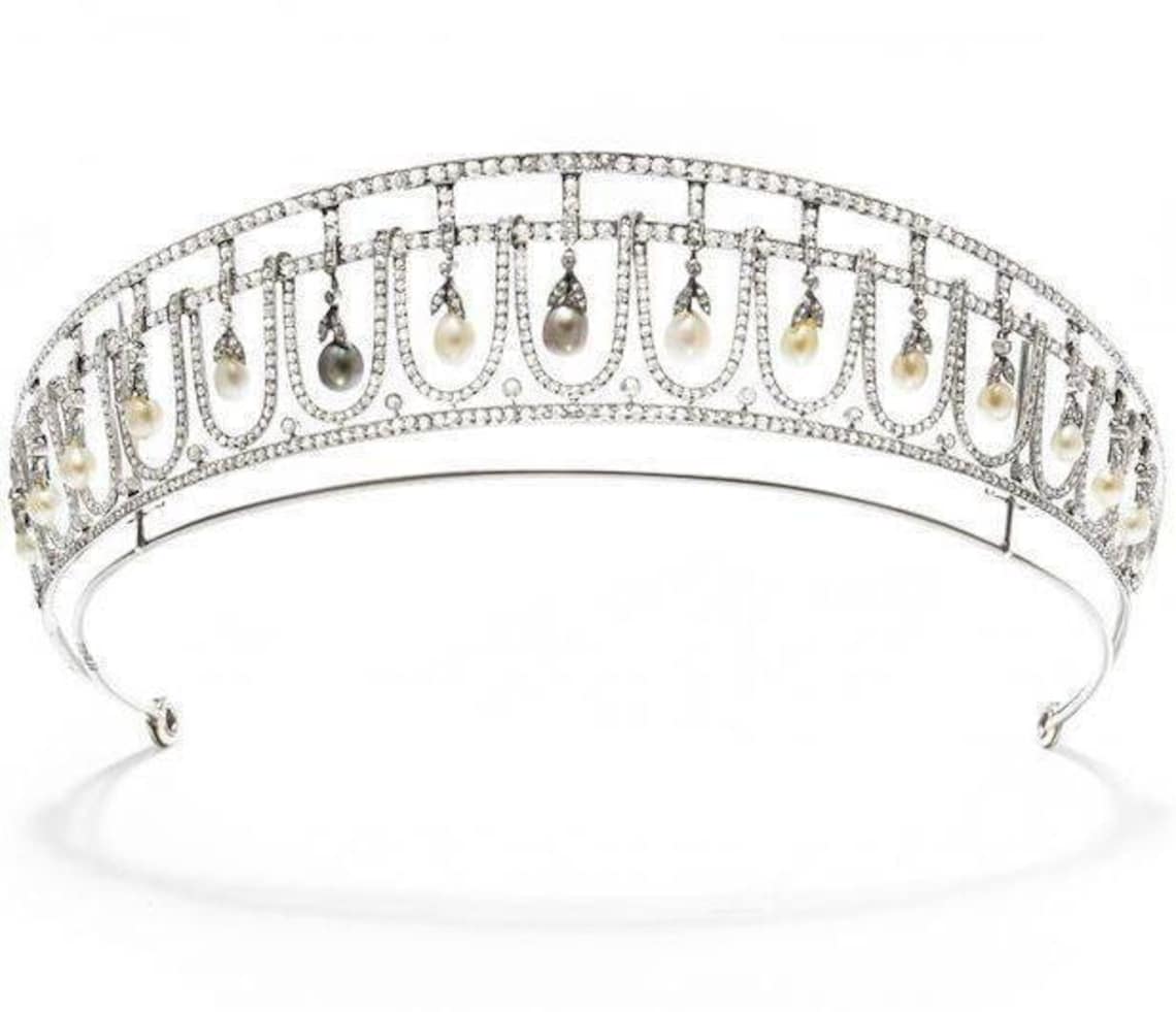 925 Sterling Silver Victorian Diamond Tiara Crown - Etsy