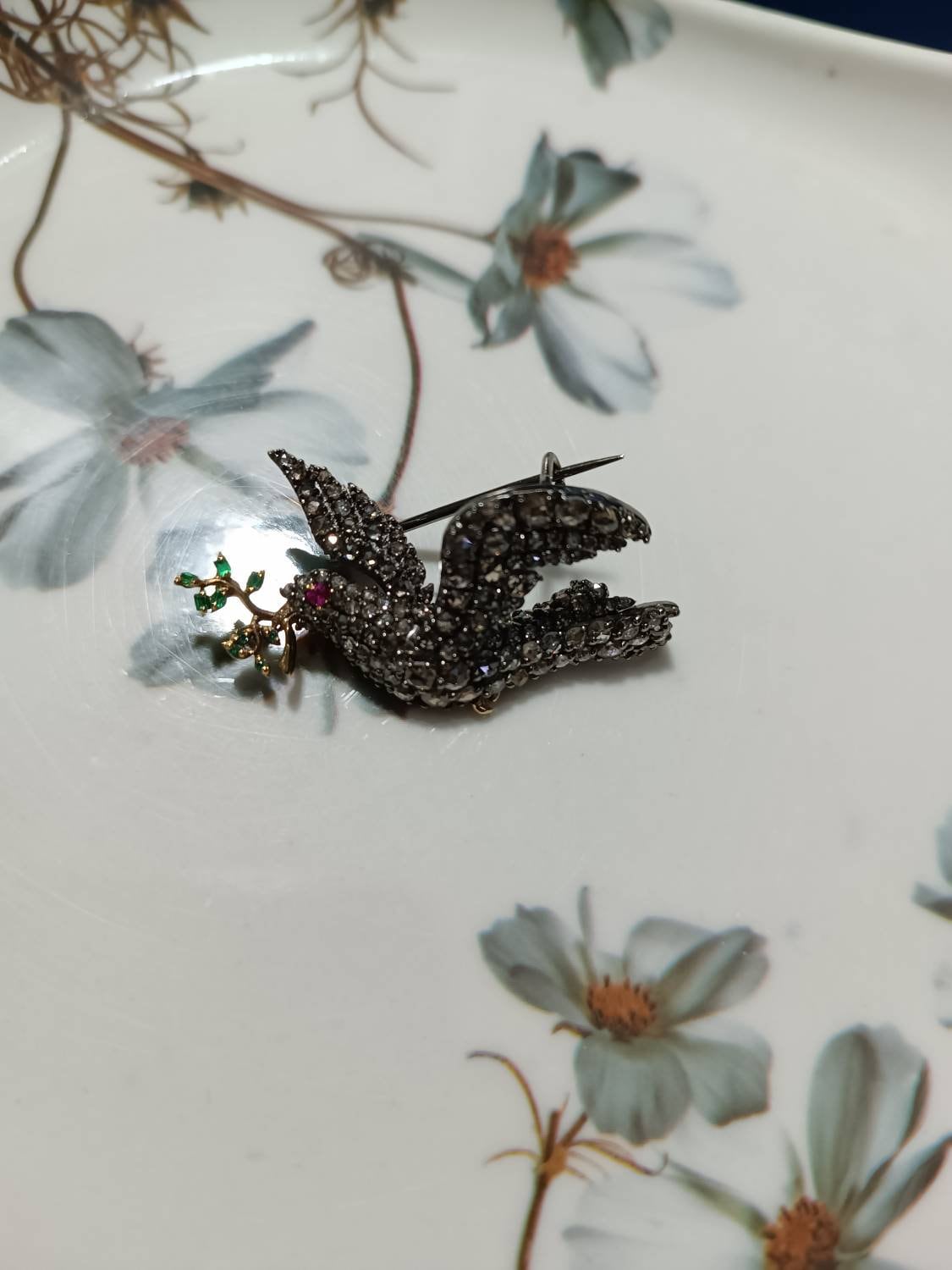 925 Sterling Silver Flying Bird Brooch - Etsy