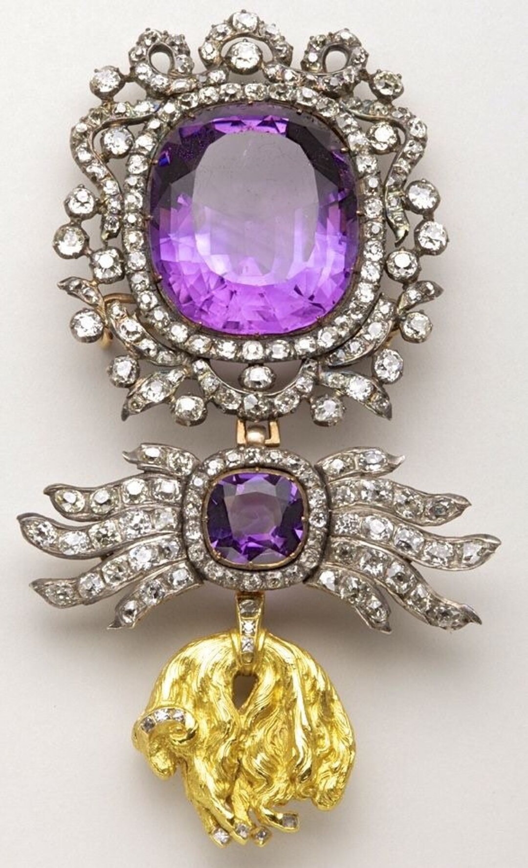 Antique Brooch With Natural Victorian Diamond, 925 Sterling Silver ...