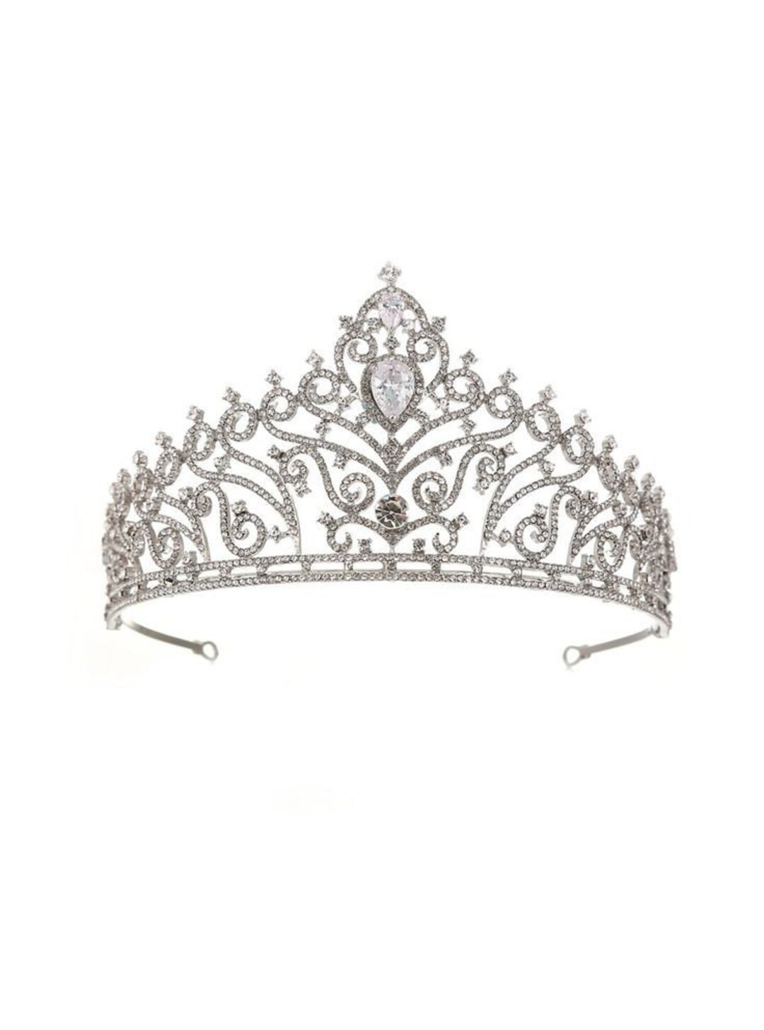 Wedding Tiara Crown Studded American Diamond, Sterling Silver 925 - Etsy