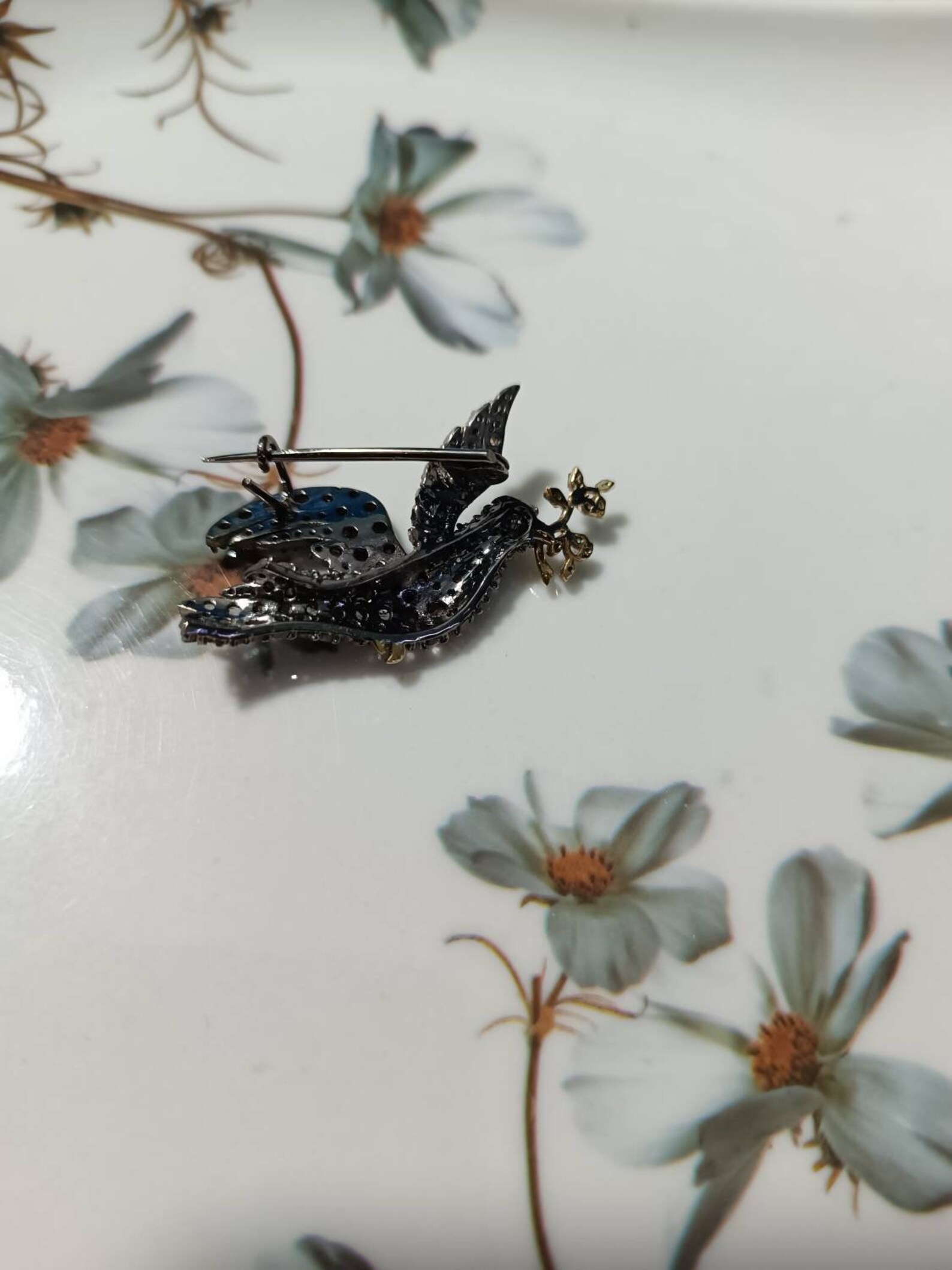 925 Sterling Silver Flying Bird Brooch - Etsy