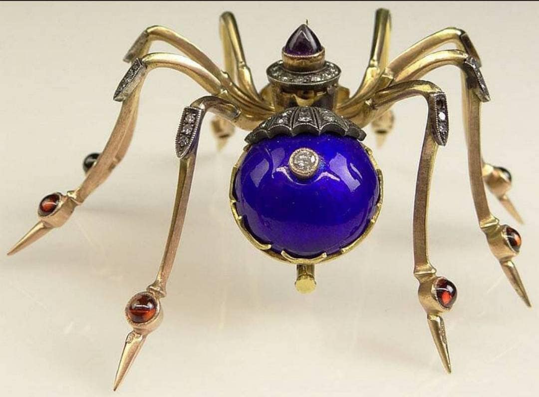 Spider Brooch Victorian Diamond, 925 Sterling Silver, Christmas Special ...