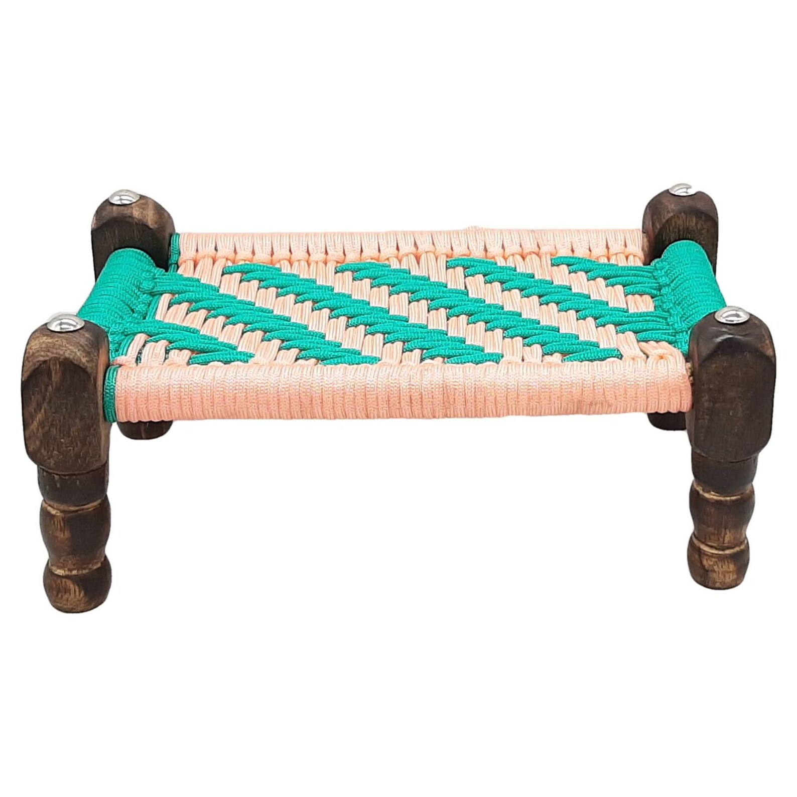 Wooden Handicraft Indian Khaat Charpai Cot Replica With Ropes Showpiece ...