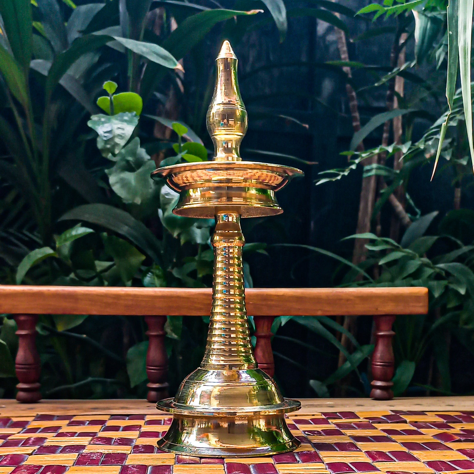 India Meets India Brass Kuthu Vilakku 11 Inch Lighting Oil Lamp Kerala ...