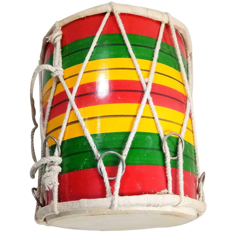 India Meets India Musical Instrument Dholak multi-color 8 Wooden Dholak ...