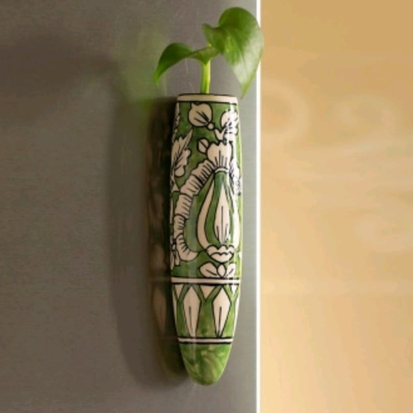 Hand-painted Ceramic Magnetic Vase: Bird Tree Design, Home Decor - Etsy