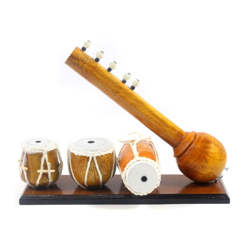 Handmade Miniature Tabla, Sitar & Dholak: Indian Musical Instrument ...