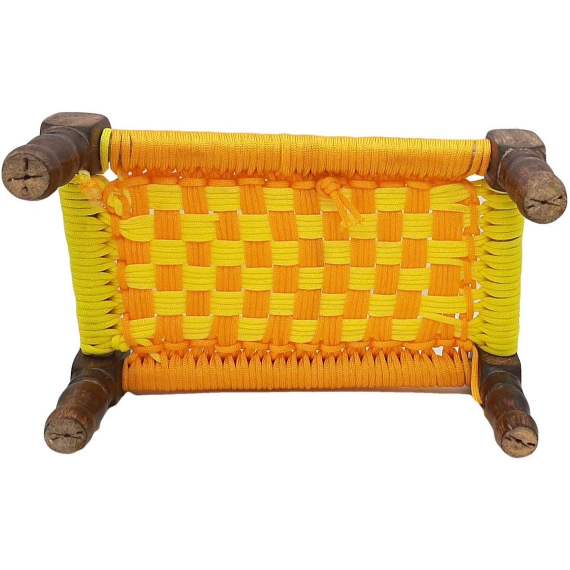 Wooden Handicraft Indian Khaat Charpai Cot Replica With Ropes Showpiece ...