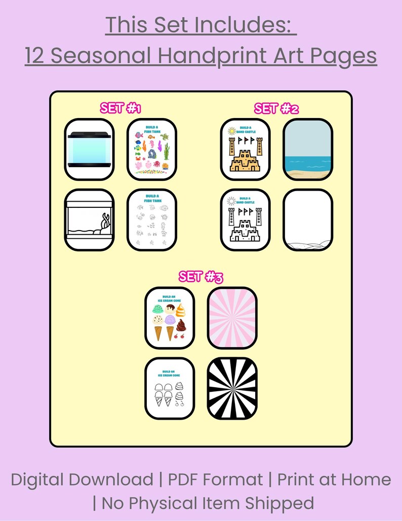 Build-a-summer Craft Bundle – Cut and Paste Activity Set for Kids ...