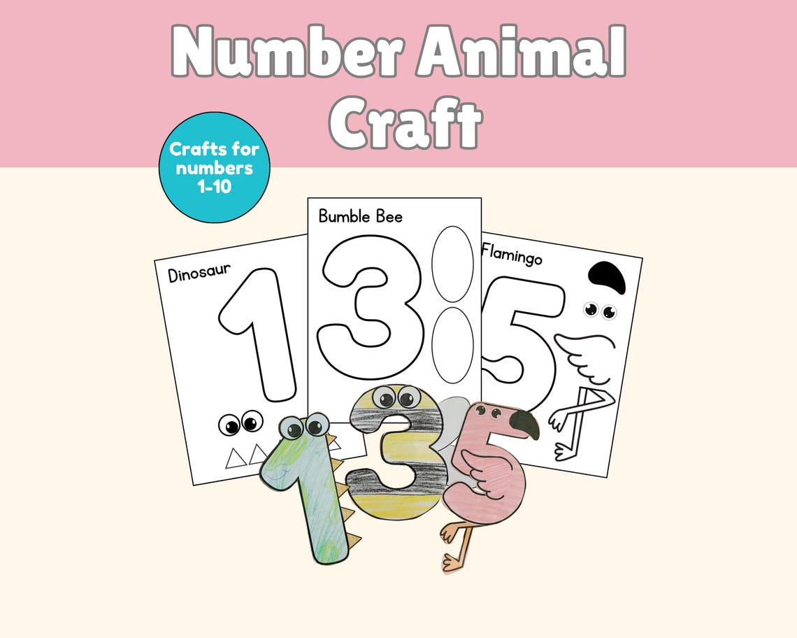 Animal Number Crafts 1-10: Printable Kids Activity (PDF Download) - Etsy