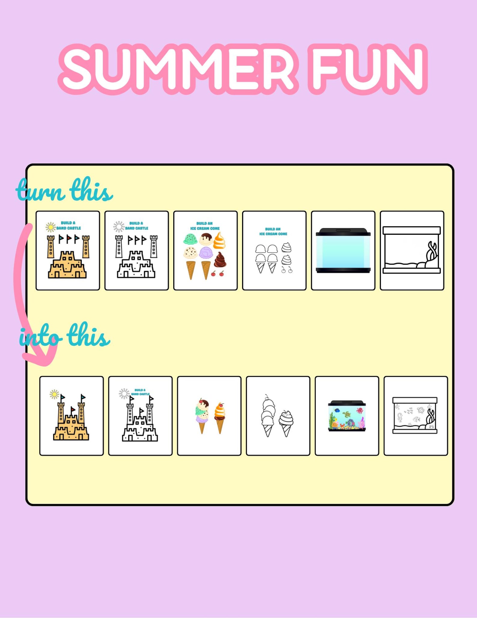 Build-a-summer Craft Bundle – Cut and Paste Activity Set for Kids ...