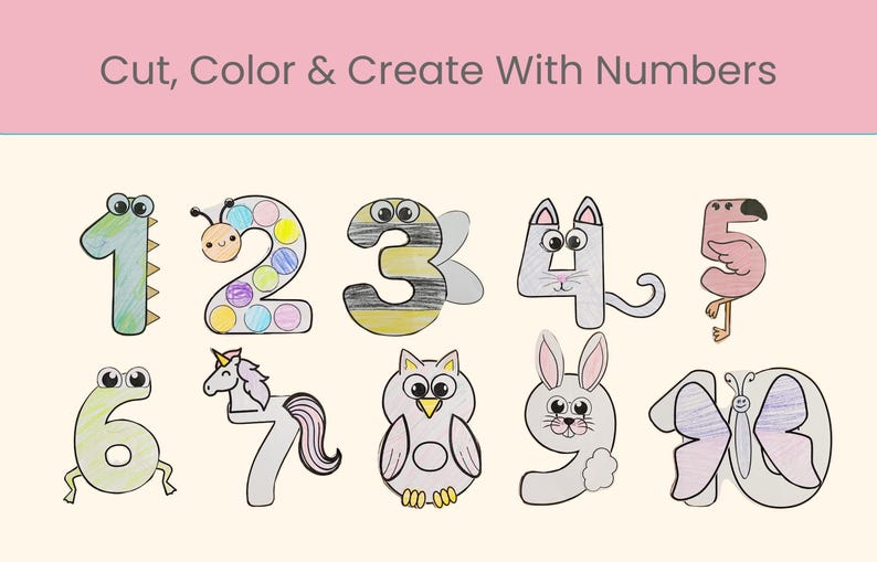 Animal Number Crafts 1-10: Printable Kids Activity (PDF Download) - Etsy