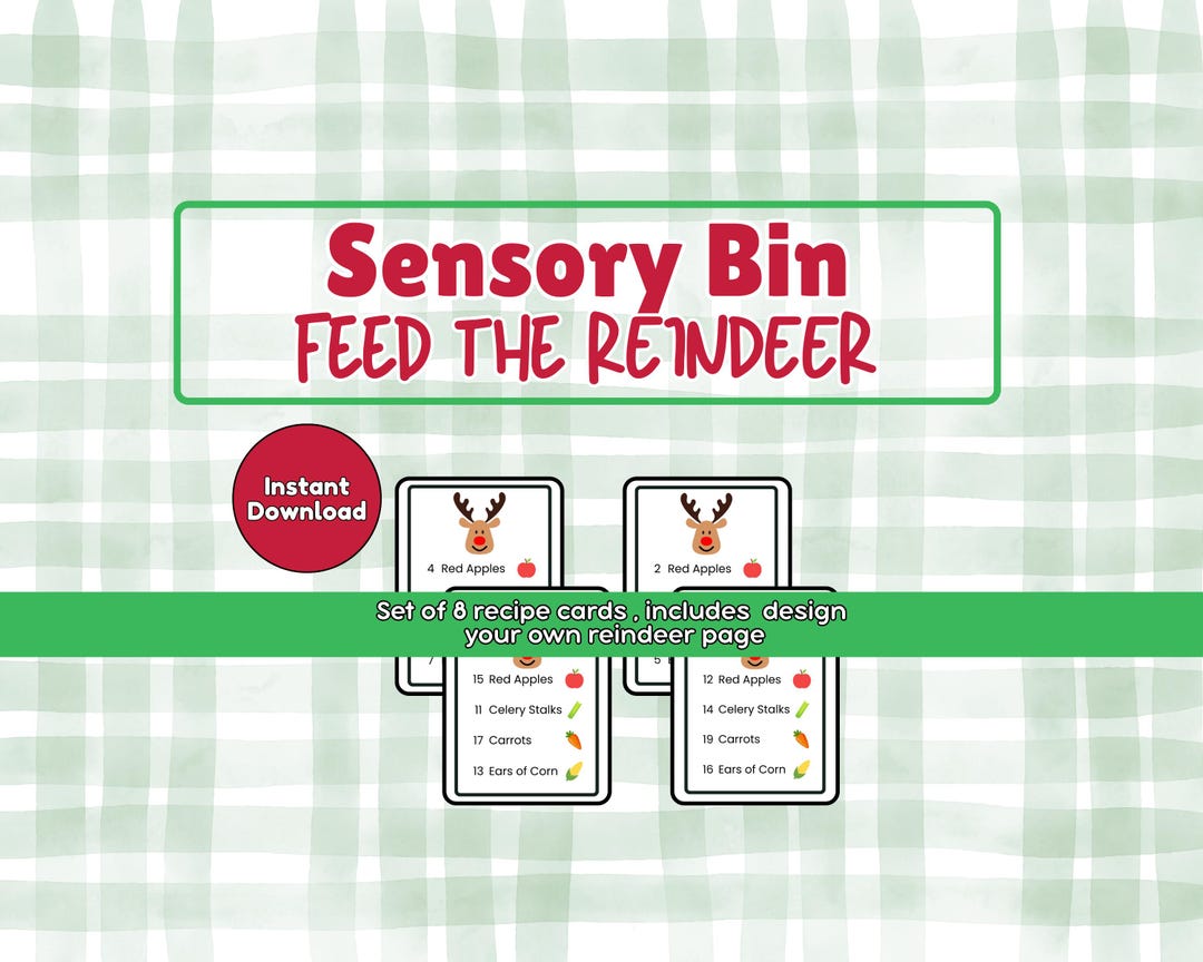 Reindeer Sensory Bin Game: Christmas Fine Motor Activity (printable ...
