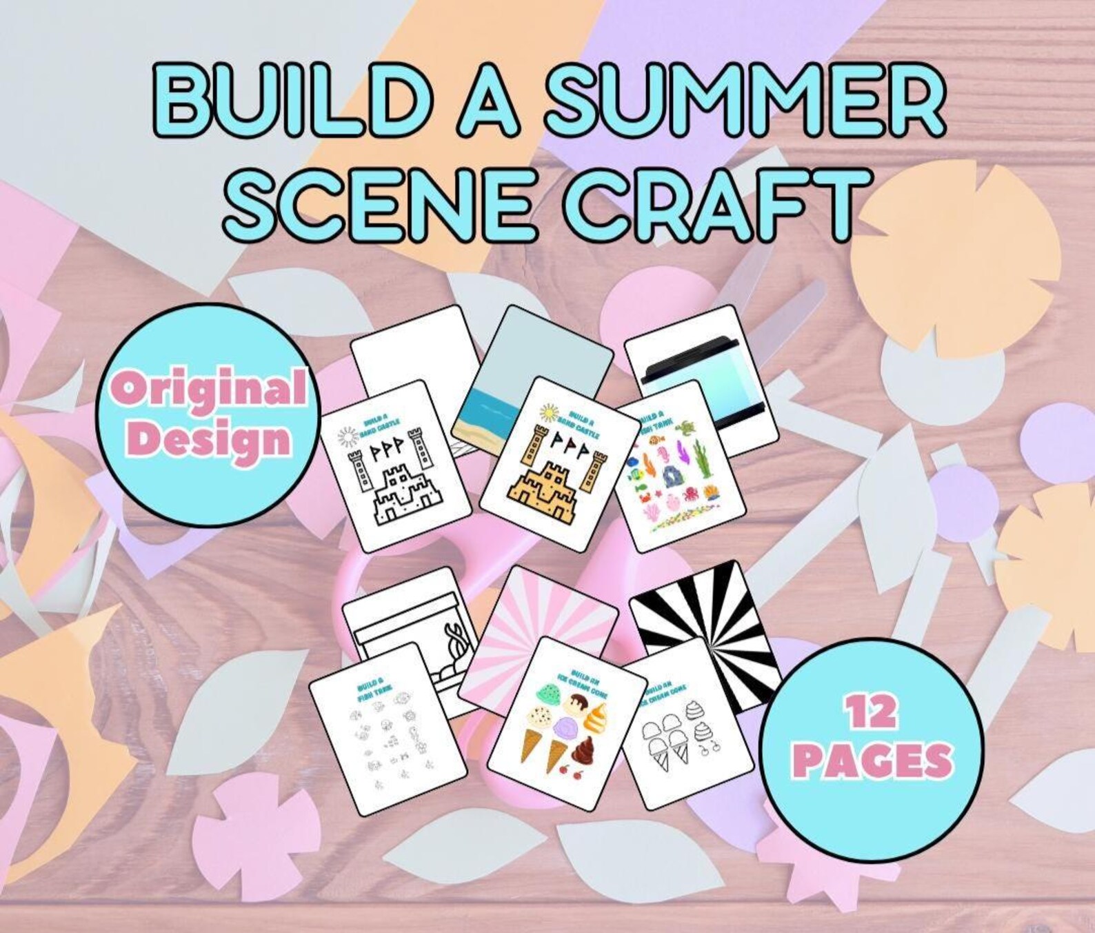 Build-a-summer Craft Bundle – Cut and Paste Activity Set for Kids ...