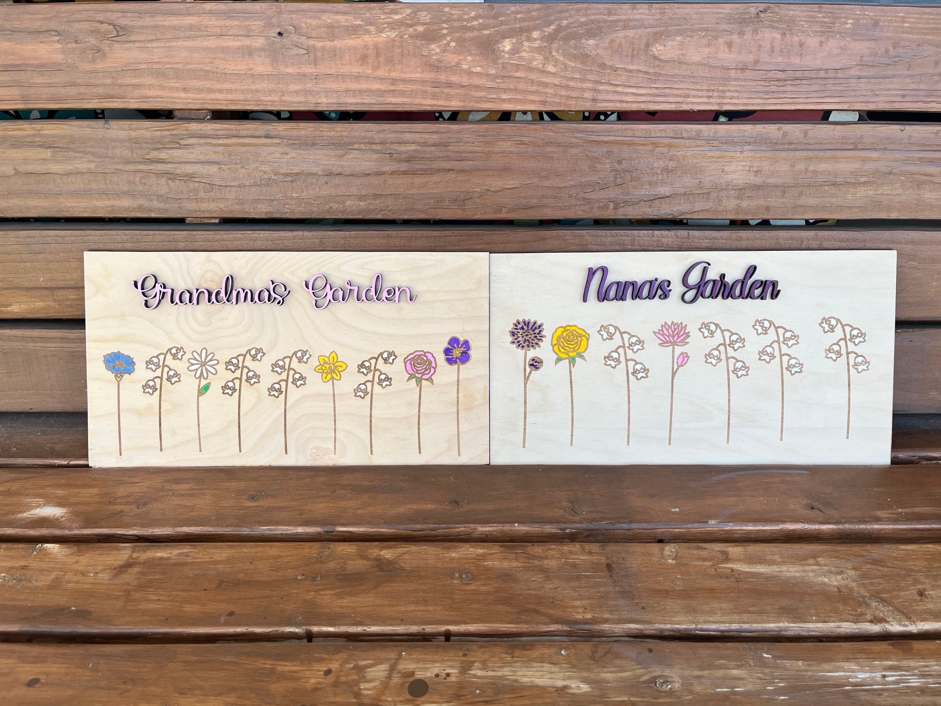 Personalized Grandmas Garden Sign Birth Flowers Sign Floral - Etsy