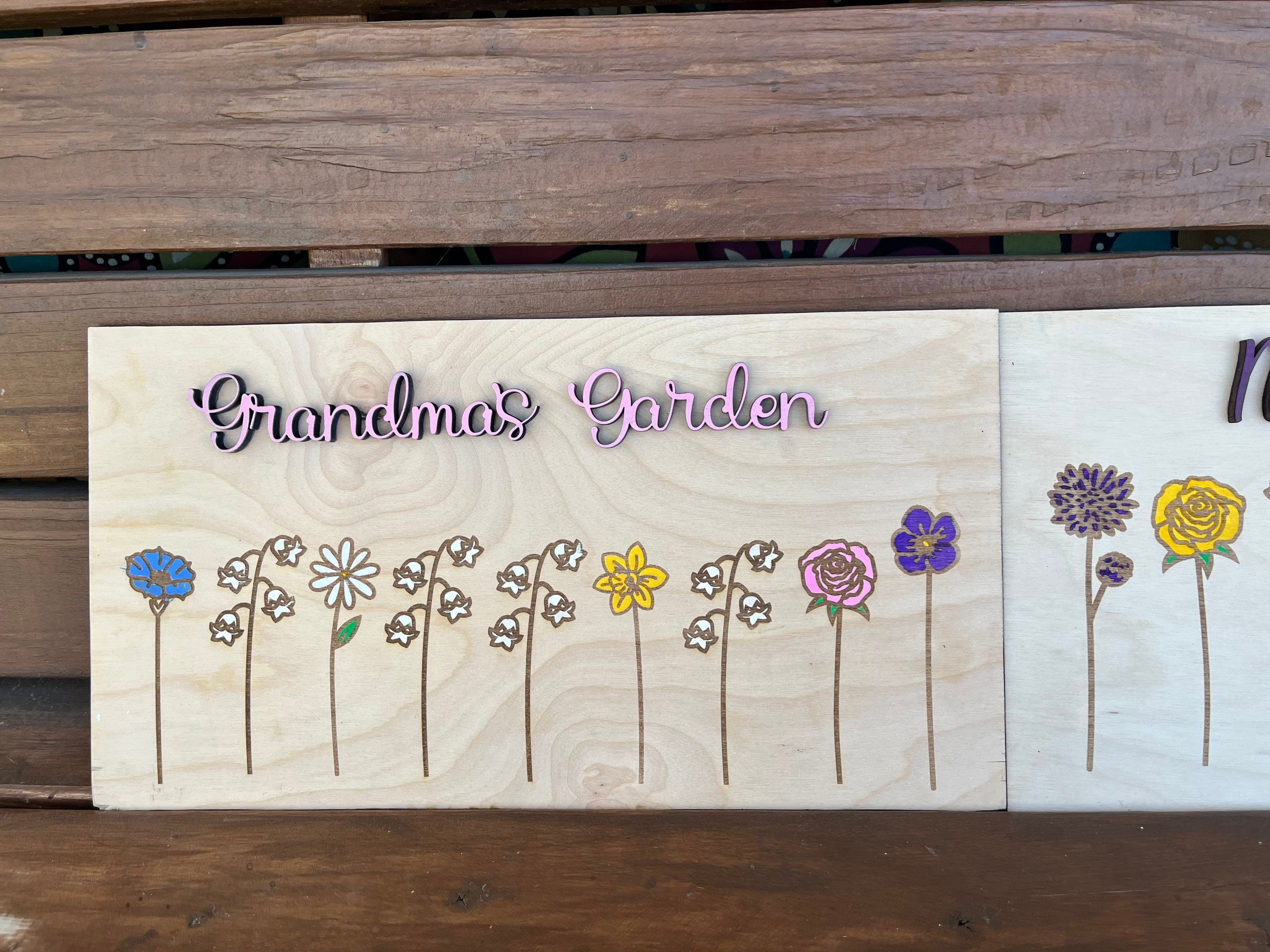 Personalized Grandmas Garden Sign Birth Flowers Sign Floral - Etsy