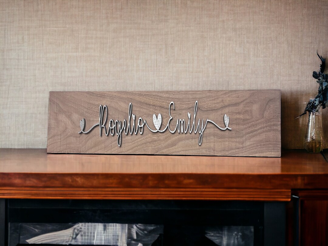 Personalized Couple Sign Romantic 3D Name Sign Heart Sign for Couples ...