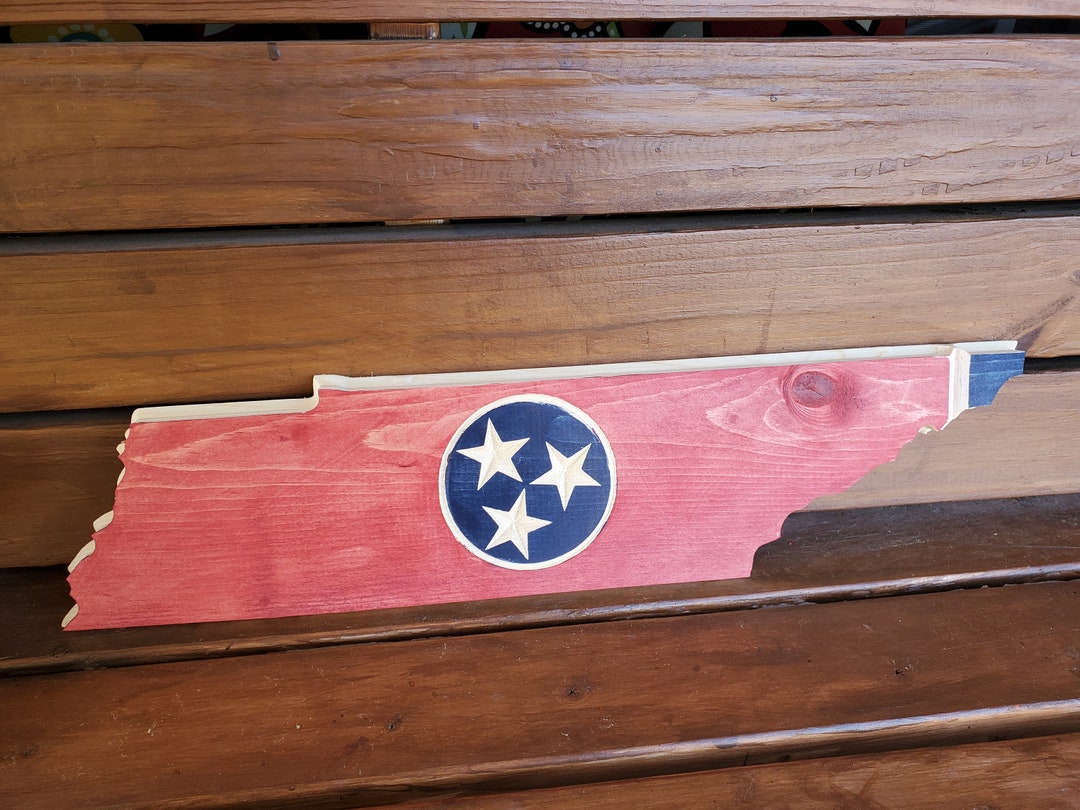 Custom Carved Tennessee Tristar Flag Tennessee State Flag Wall Plaque ...