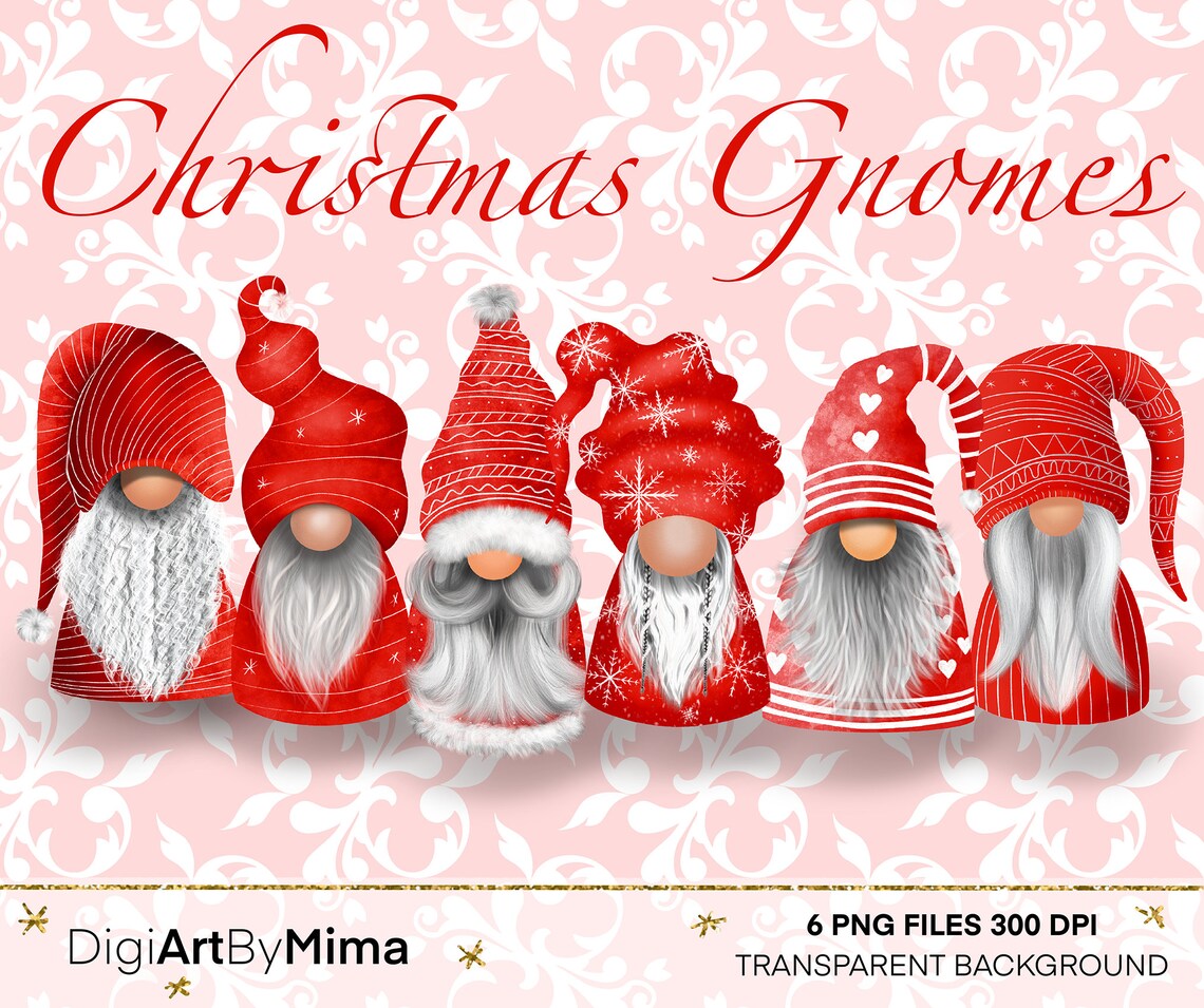 Christmas Gnome PNG, Gnomes Clipart, Santa's Gnome, Scandinavian, Gnome ...