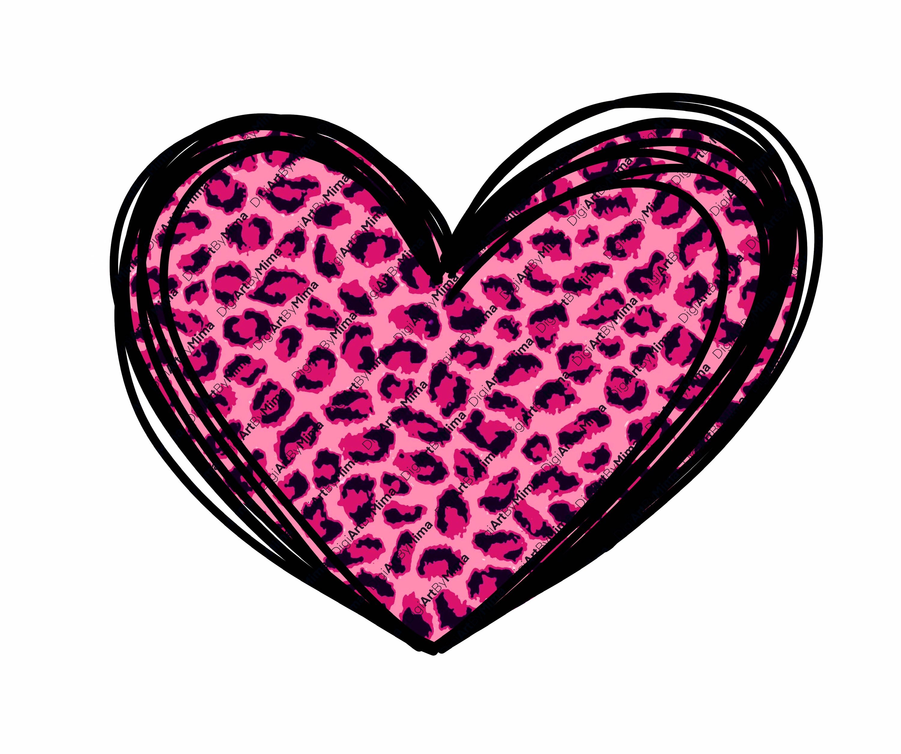 Valentines Day Pink Hearts Sublimation Download, Leopard Print Hearts ...