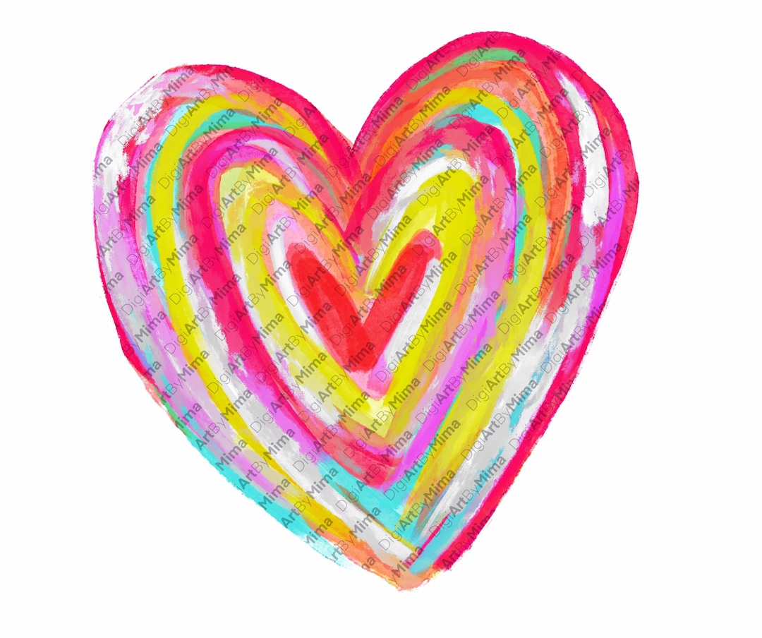 Valentines Day Png Sublimation, Valentines Heart Printable, Colorful ...