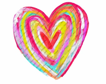 Valentines Day Png Sublimation, Valentines Heart Printable, Colorful ...