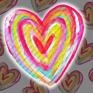 Valentines Day Png Sublimation, Valentines Heart Printable, Colorful ...