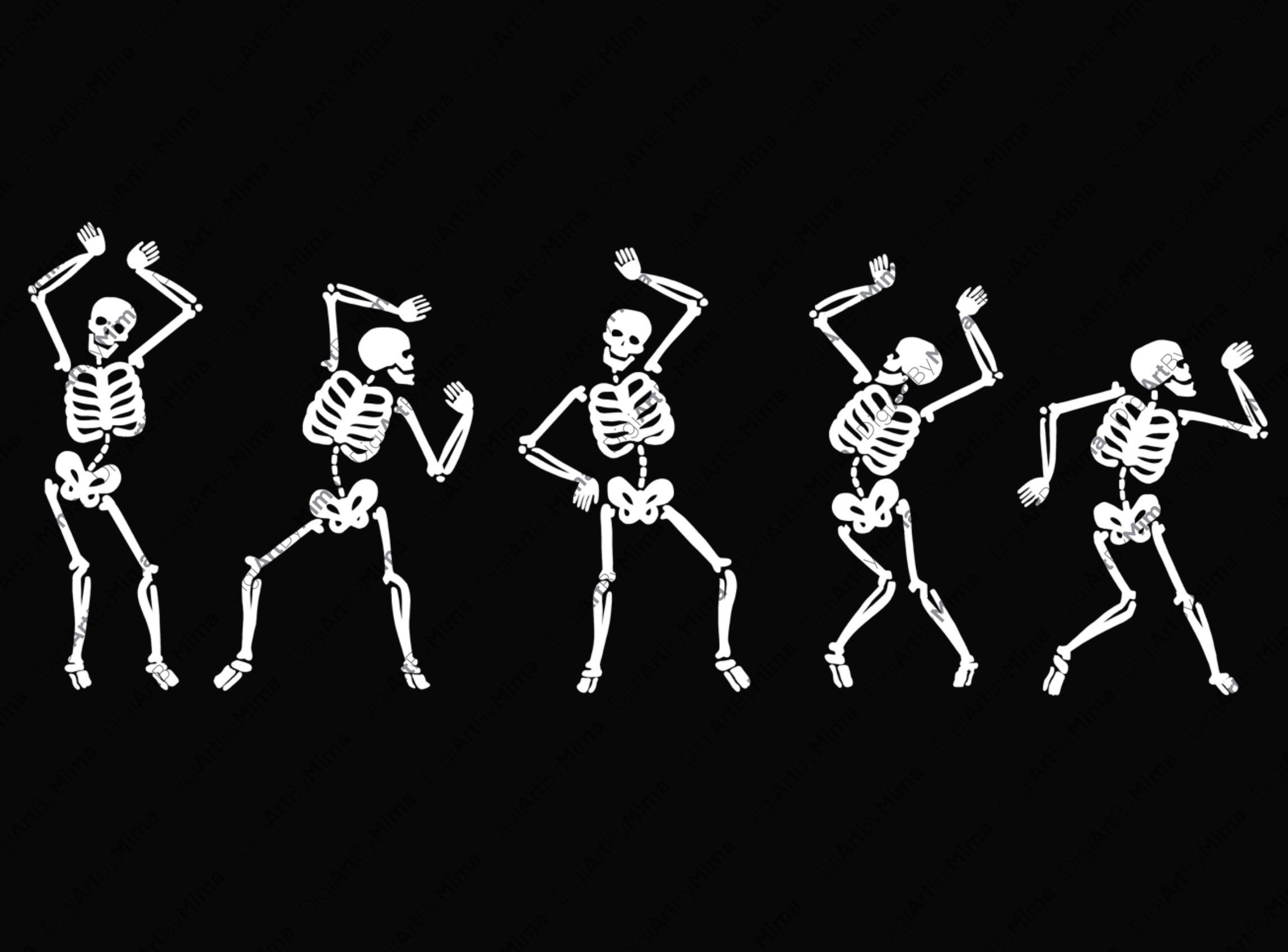 Halloween SVG Dancing Skeleton PNG Dancing Skeletons - Etsy
