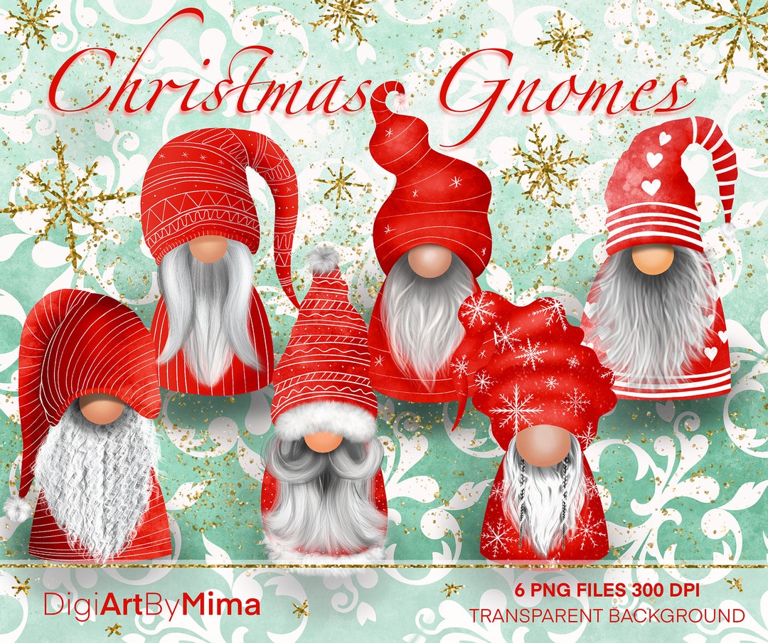 Christmas PNG, Gnomes Clipart, Scandinavian Gnomes Clipart, Gnome ...
