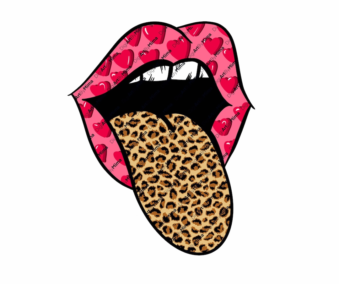 Leopard Lips PNG, Rolling Stones Lips Leopard Tongue PNG Leopard Lips ...