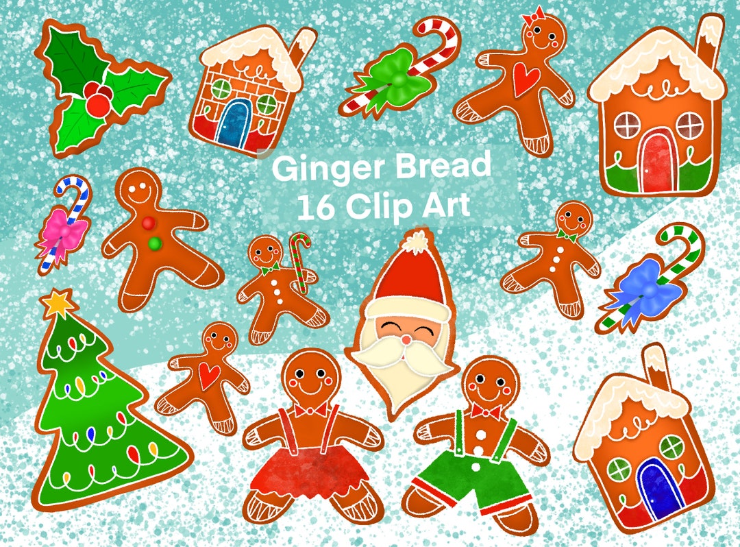 GINGERBREAD Clipart, 16 Png Clip Arts, Instant Download, Candy Cookies ...