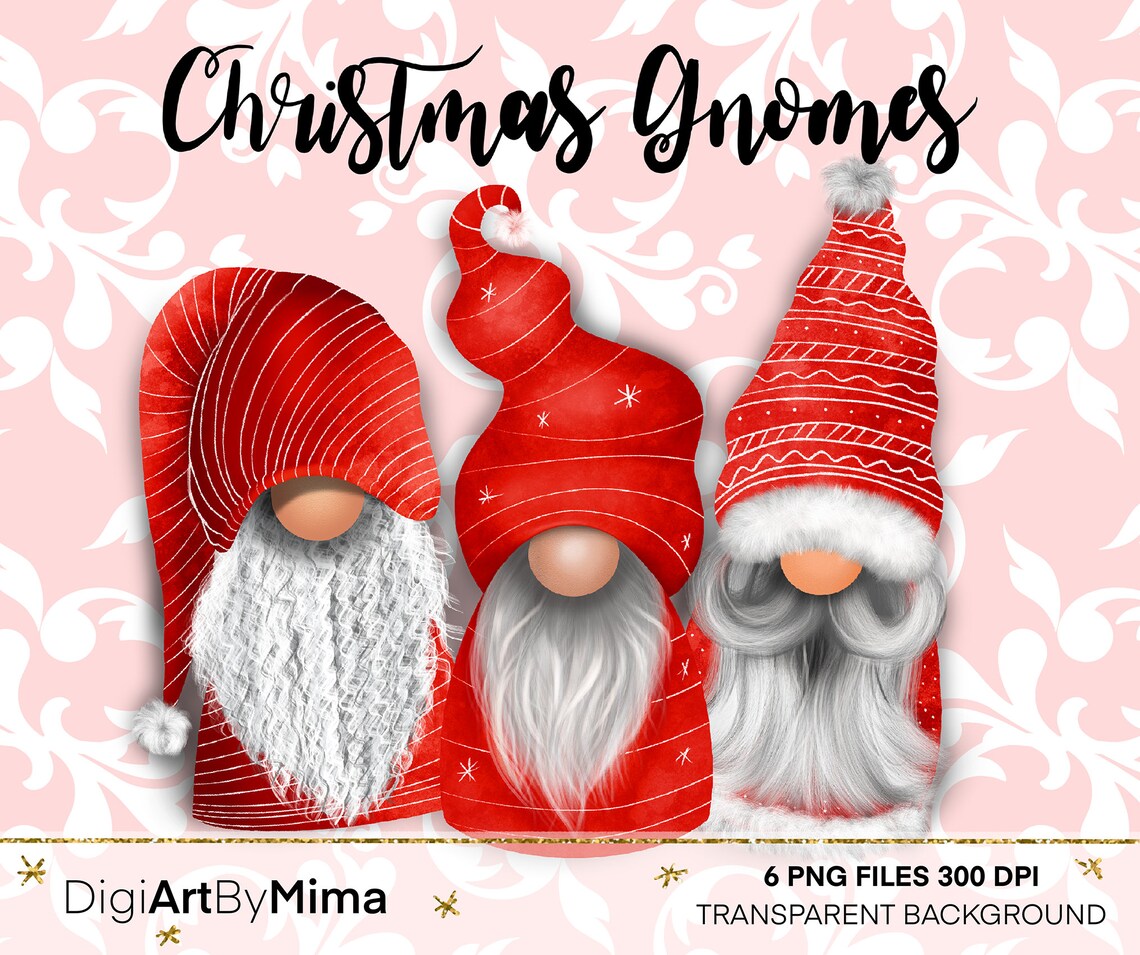 Christmas Gnome PNG, Gnomes Clipart, Santa's Gnome, Scandinavian, Gnome ...