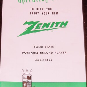 Portable Phonograph Record Player Zenith 1973 E505 NOS New-old-stock - Etsy