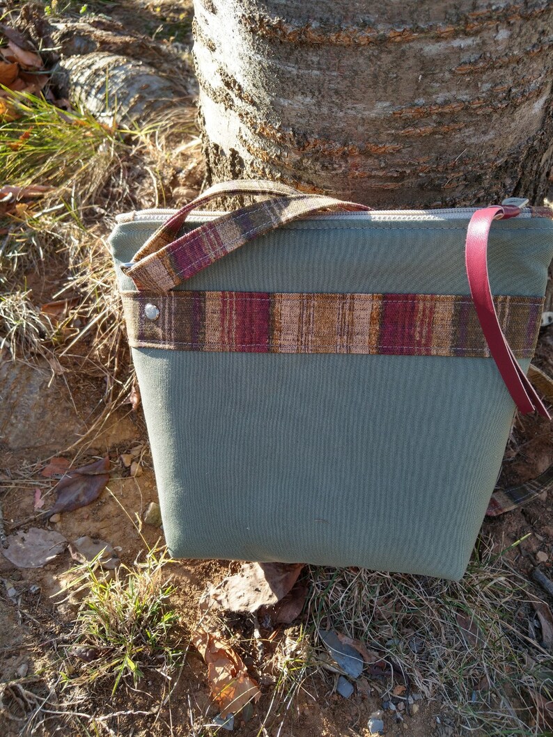 Olive Green Handbag With Rustic Trim - Etsy
