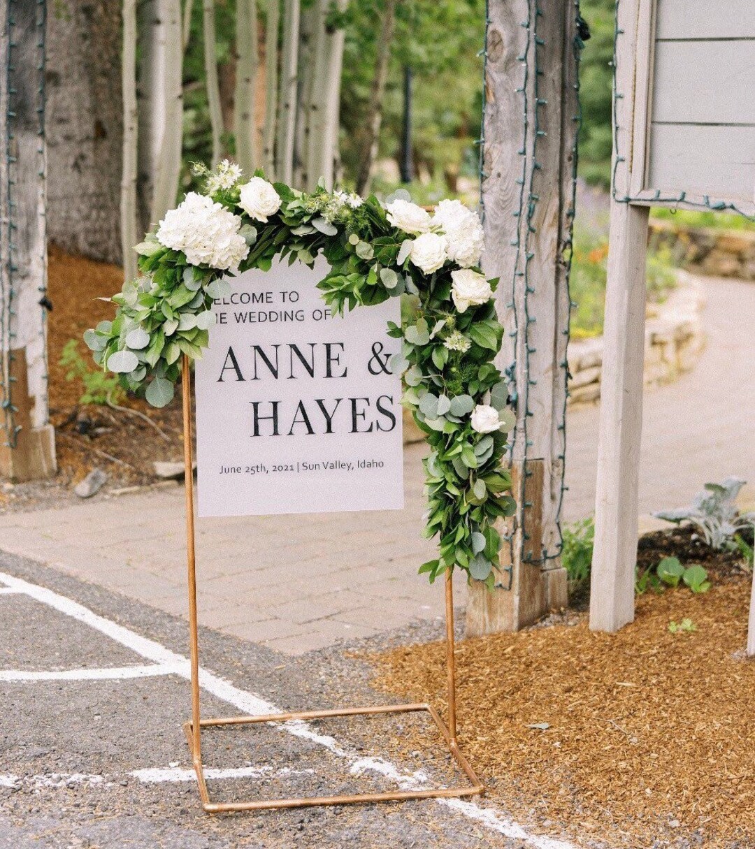 Wedding Entrance Copper Stand & Custom Welcome Acrylic Wedding Sign - Etsy