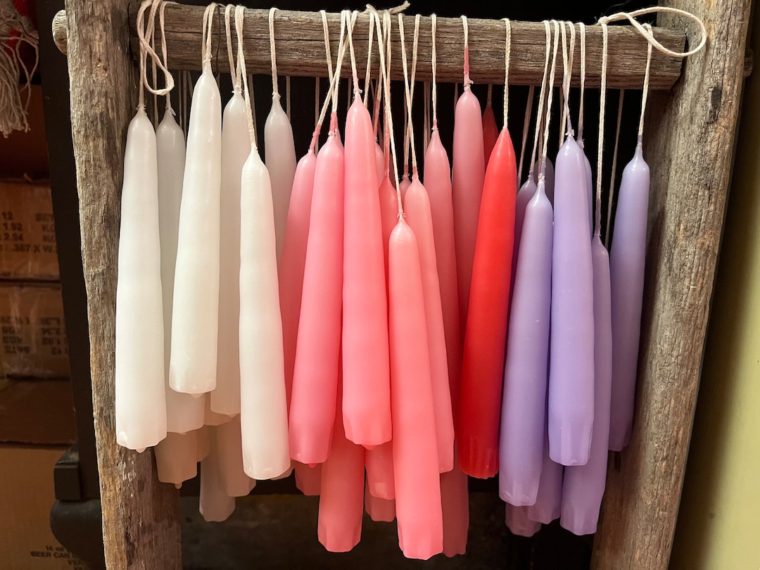 6" Hand Dipped Paraffin Taper Pair - Etsy