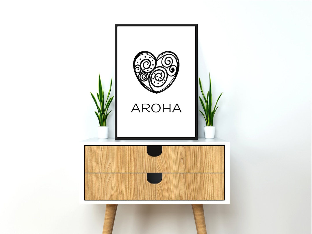 AROHA A4 Print Maori Phrase Print Kiwiana Love Print Aroha New Zealand ...