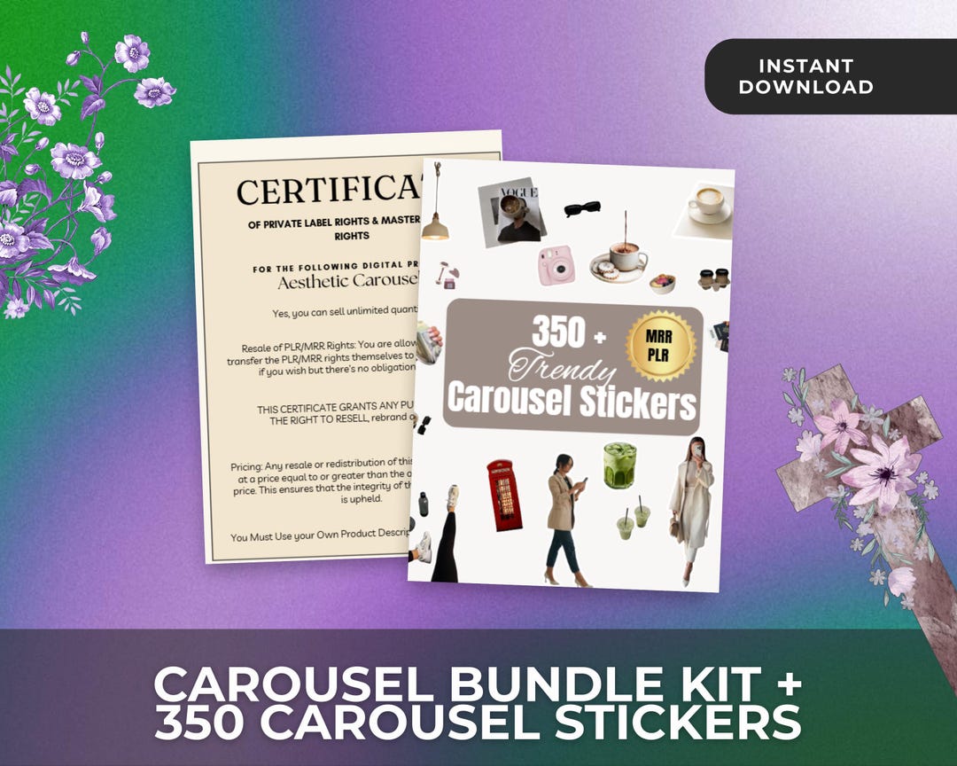 Instagram Carousel Templates + 350 Stickers: Tik Tok Instagram - Etsy
