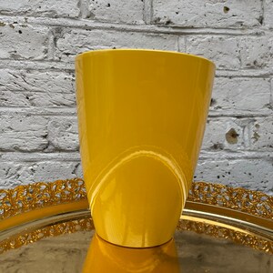 Yellow Ceramic Pot - 12cm Diameter - Indoor Plant Pot - Golden Plate is ...
