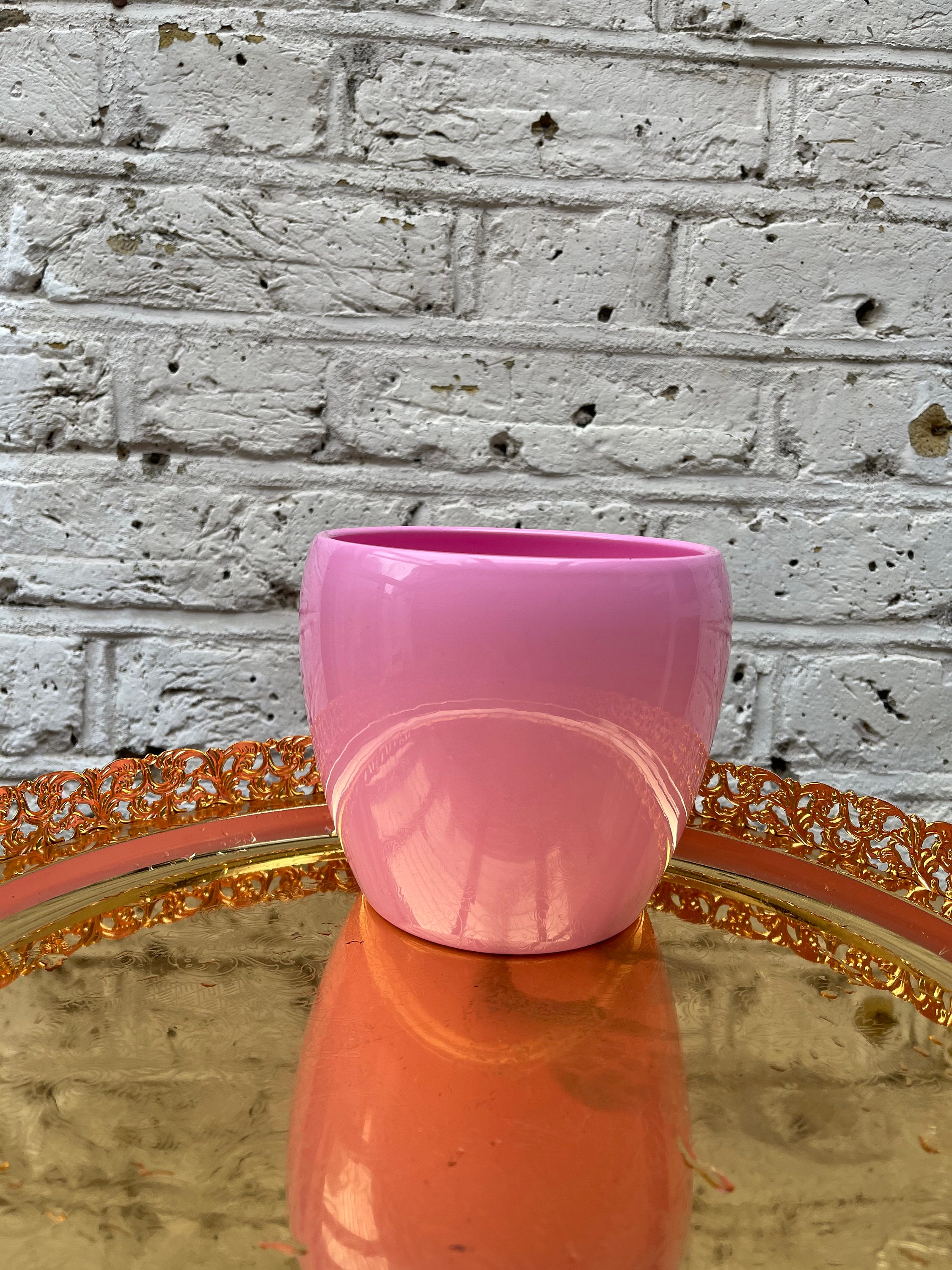 Light pink ceramic pot 12cm diameter indoor plant pot | Etsy