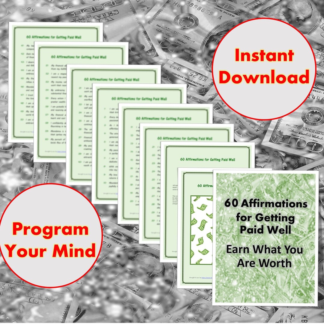 60 Affirmations for Getting Paid Well - Etsy