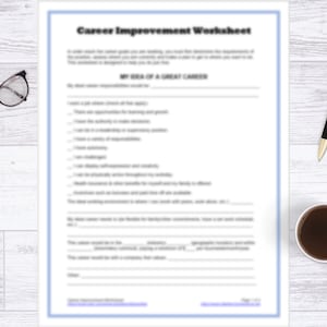 Career Improvement Worksheet - Strategic Planning for Professional ...