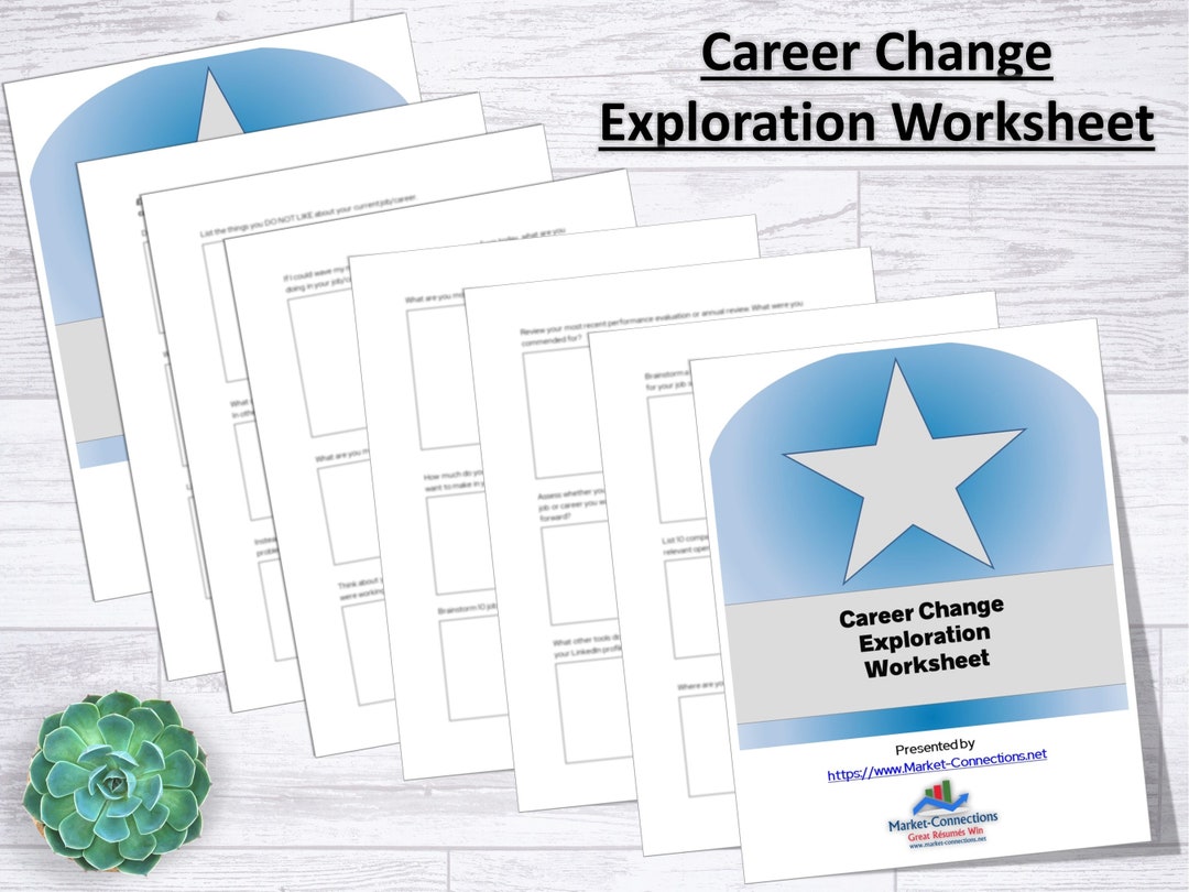 Career Change Exploration Worksheet - Etsy