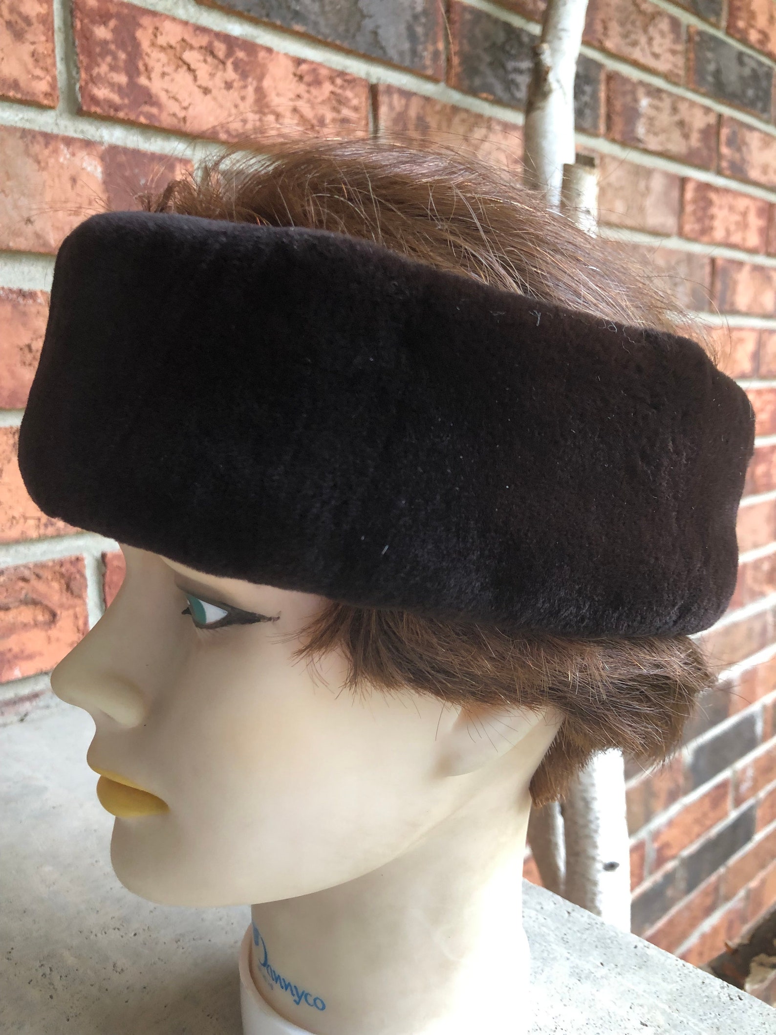 Beautiful Dark Sheared Farm Raised Mink Fur Head Band Lined in Velvet ...