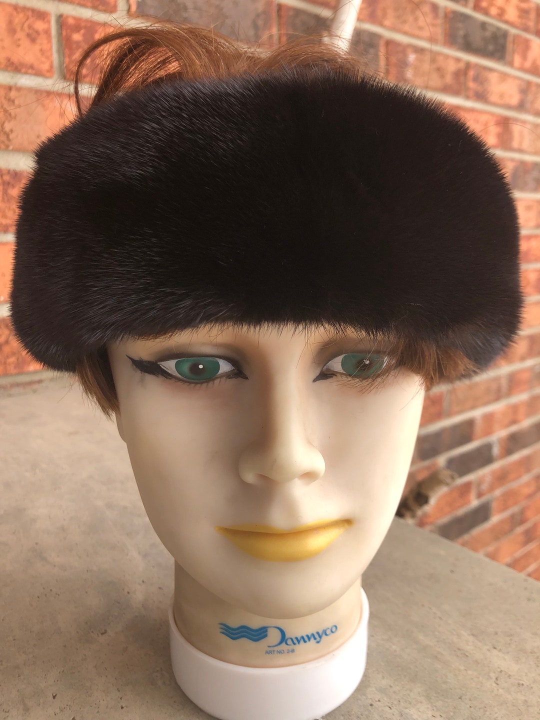 Beautiful Dark Farm Raised Mink Fur Headband, Velvet Backing, Velcro ...