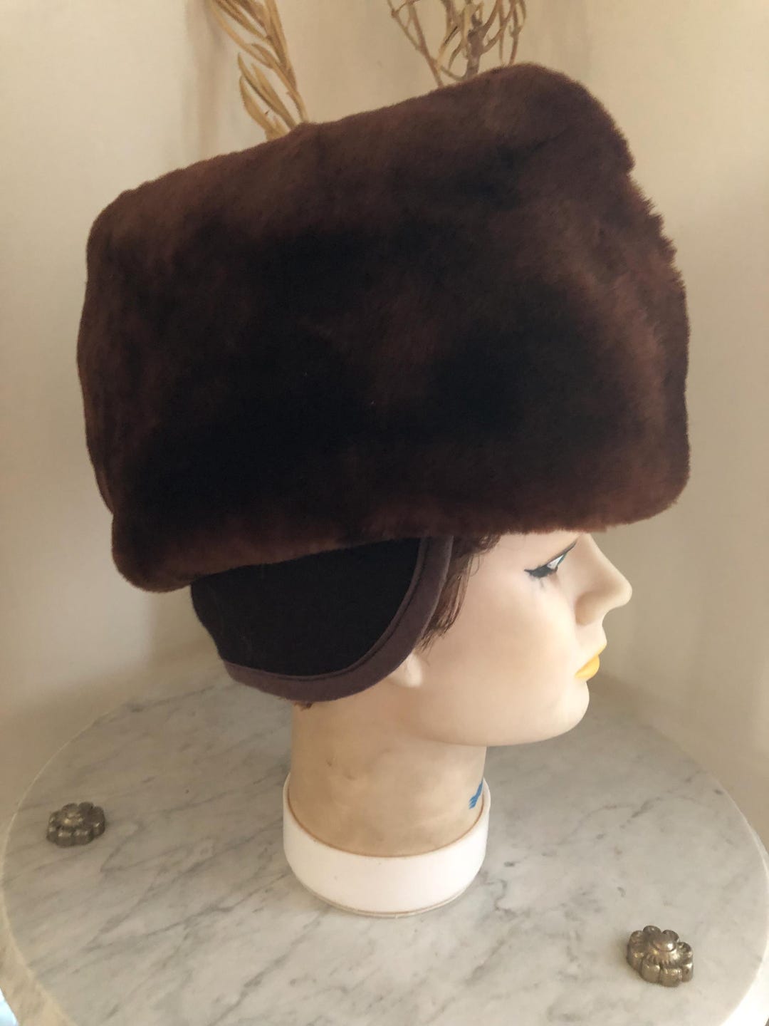 Vintage Mans Mouton Fur Envelope Hat - Etsy