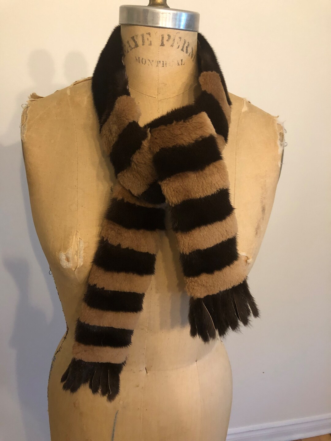 Beautiful Farm Raised Mink and Sheared Beaver Fur Scarf With Backing ...