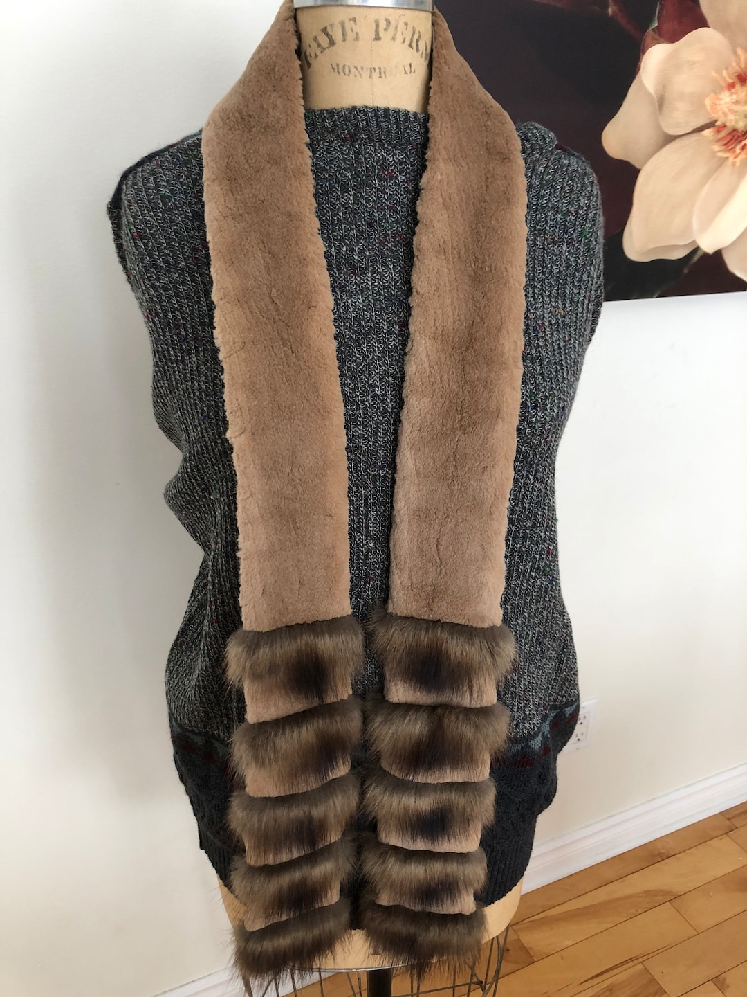 Farm Raised Sheared Mink and Muskrat Fur Scarf - Etsy