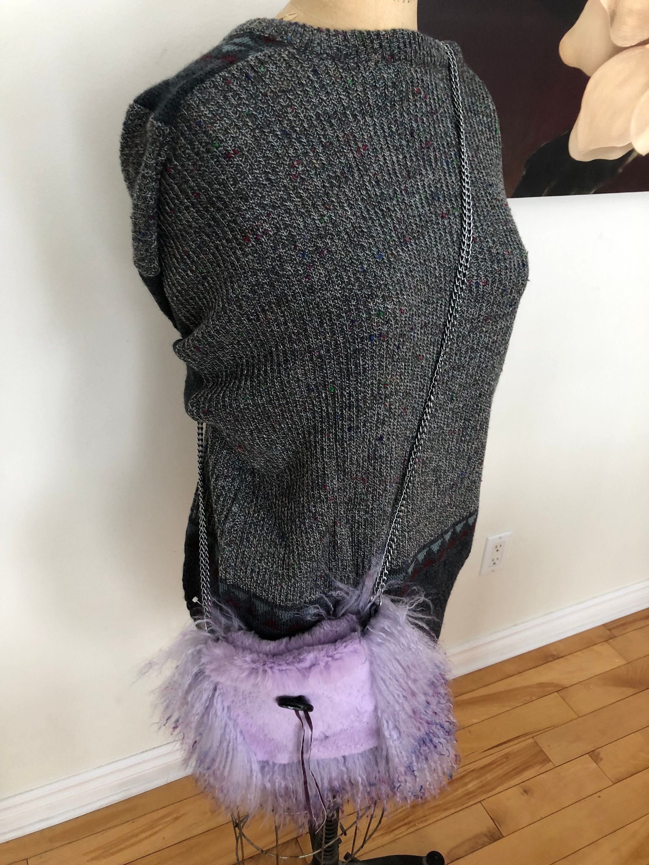 Sheared Rex Rabbit and Mongolian Lamb Fur Purse - Etsy